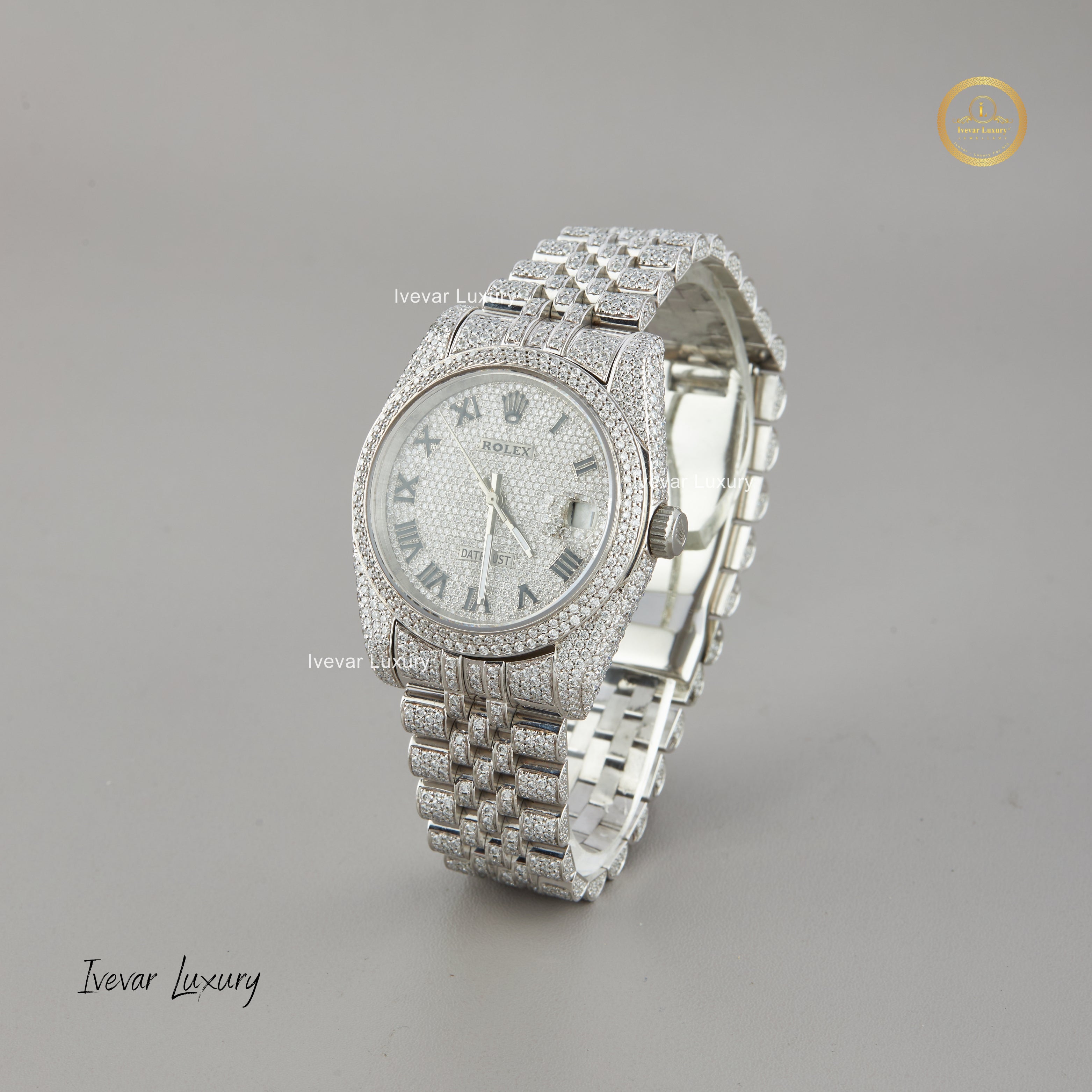 Exclusive Luxury Natural Diamond Full Iced Watch by Ivevar