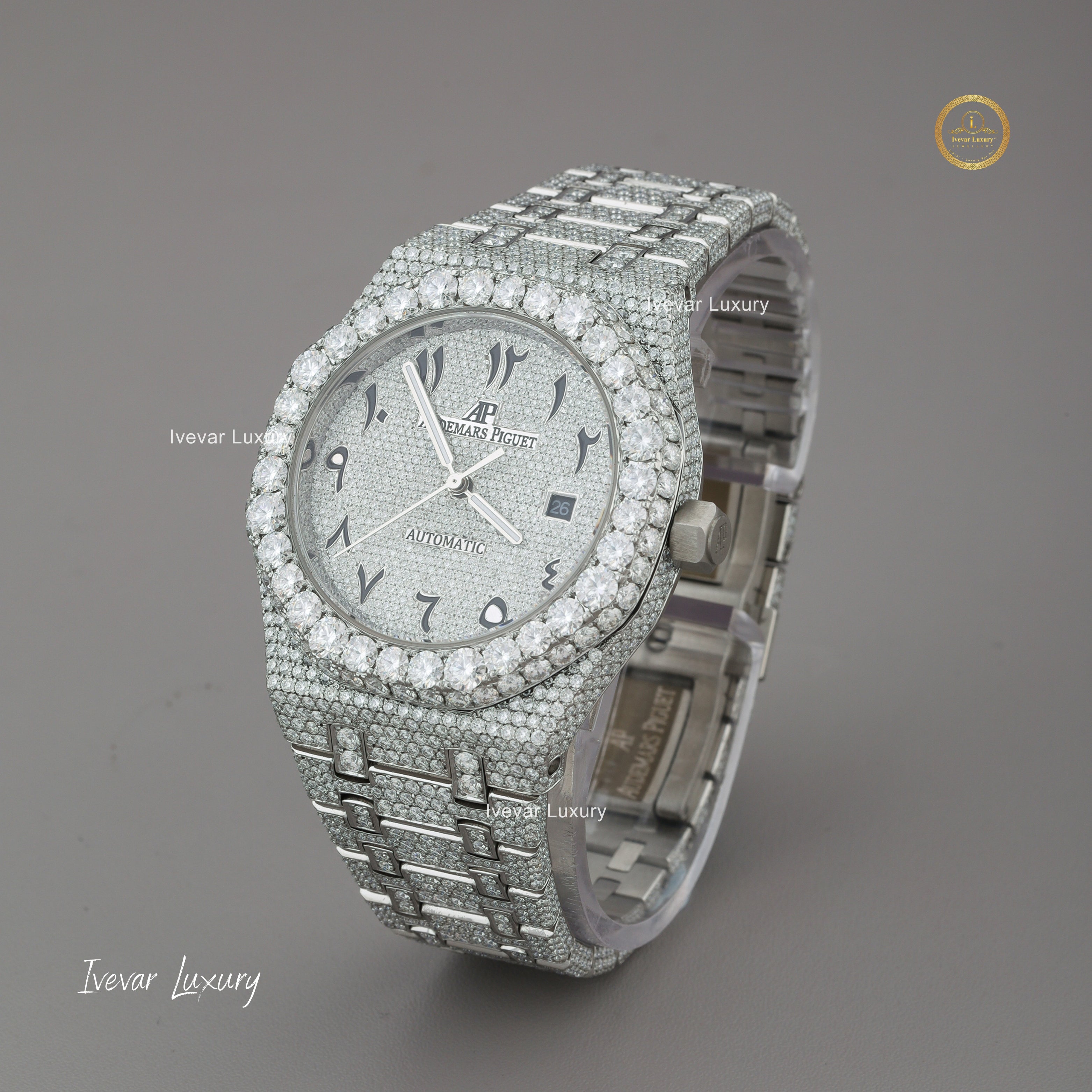 Fully Iced-Out Lab Diamond Watch by Ivevar