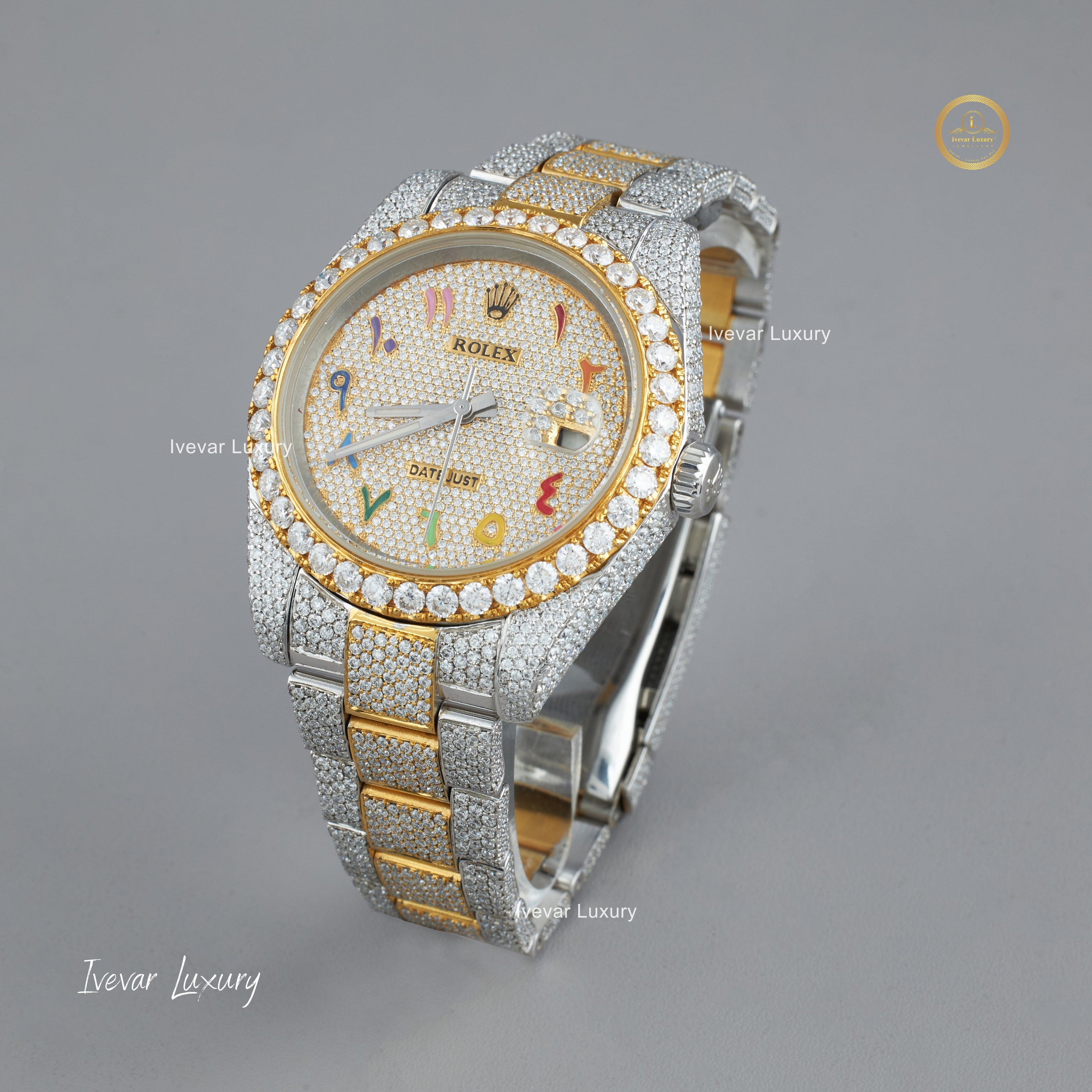 Custom Full Iced Natural Diamond Watch by Ivevar